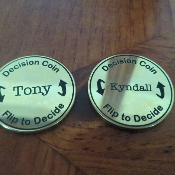 Decision Coin Custom Engraved Brass Coin Couples Flip Coin Gifts for ...