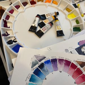 Colour Swatch Chart for Watercolour Wheel Palette Based on the Quiller ...