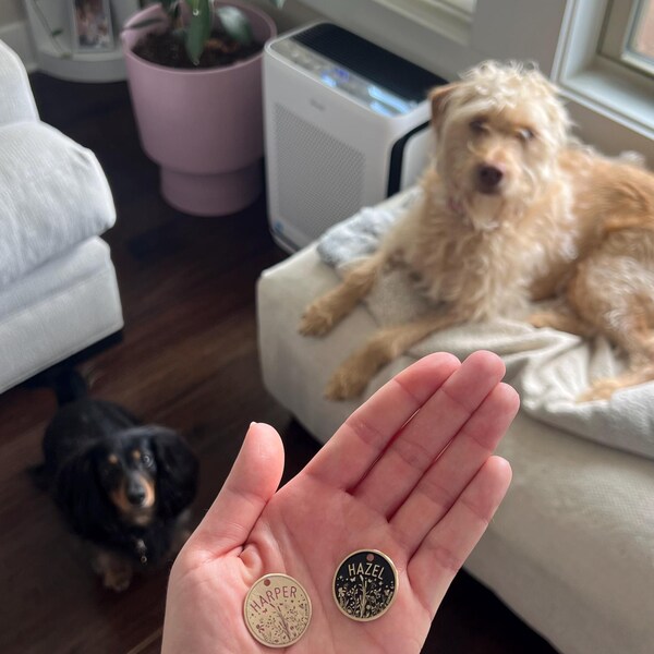 Wild Floral Dog Tag Personalized, Custom Pet Id Tag, Meadow Cat Name ...