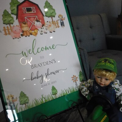 Farm Baby Shower Welcome Sign, Farm Animals Welcome Sign, Farm Baby ...