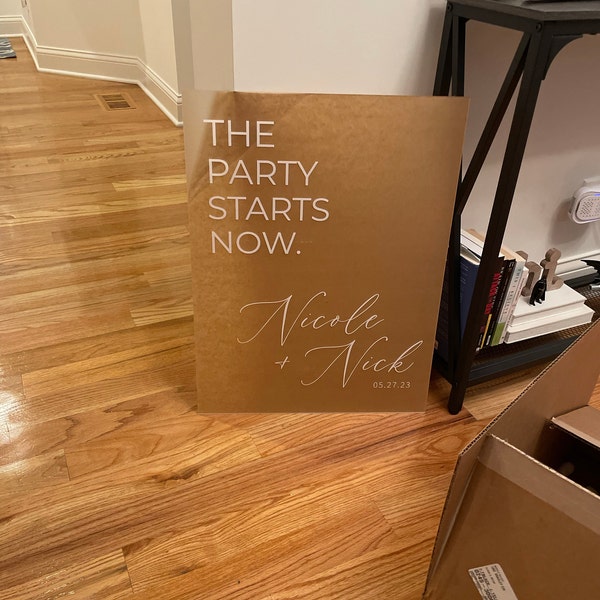 The Party Starts Now Wedding Ceremony or Reception Acrylic Welcome Sign ...