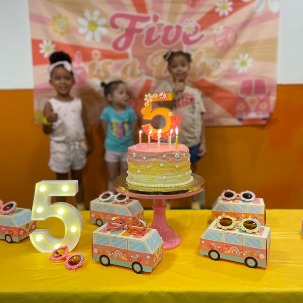 Five is a Vibe Cake Topper, Groovy Birthday Party Decorations, Retro ...