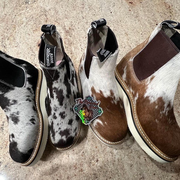 The Branded Roan Cowhide Rancher Boots - Western Fashion - Western ...