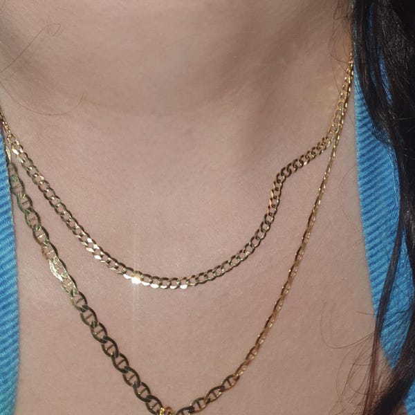 10K Real SOLID Gold Cuban Curb Link Chain, 2mm-5.8mm SOLID Cuban Curb ...