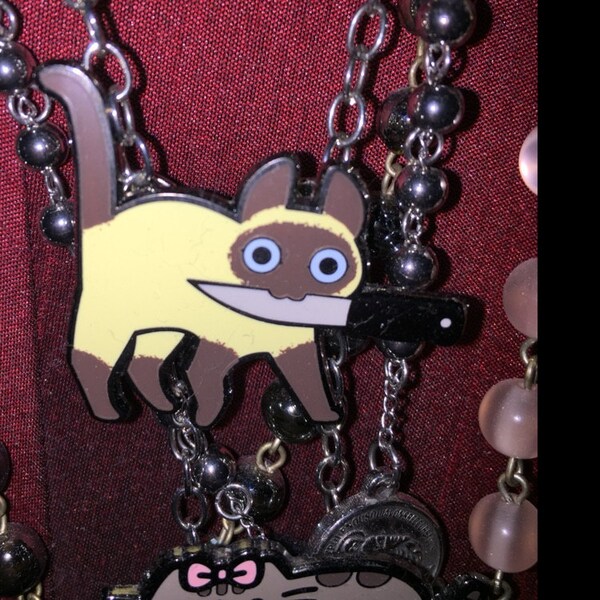 Siamese Knifecat Enamel Pin - Etsy