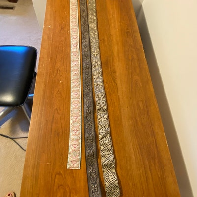 Women's Pink and Green Striped Ribbon Belt With Gold or Silver Hardware ...