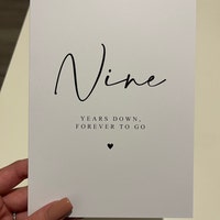 Nine Years Down Forever to Go A5 Card With Envelope - Etsy