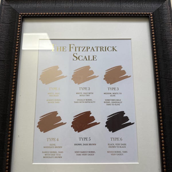 Fitzpatrick Scale, Real Foil Print, Dermatology Art, Skin Poster ...