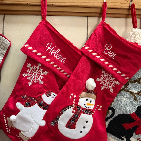 Candy Cane Character Personalized Christmas Stocking, Family Christmas ...