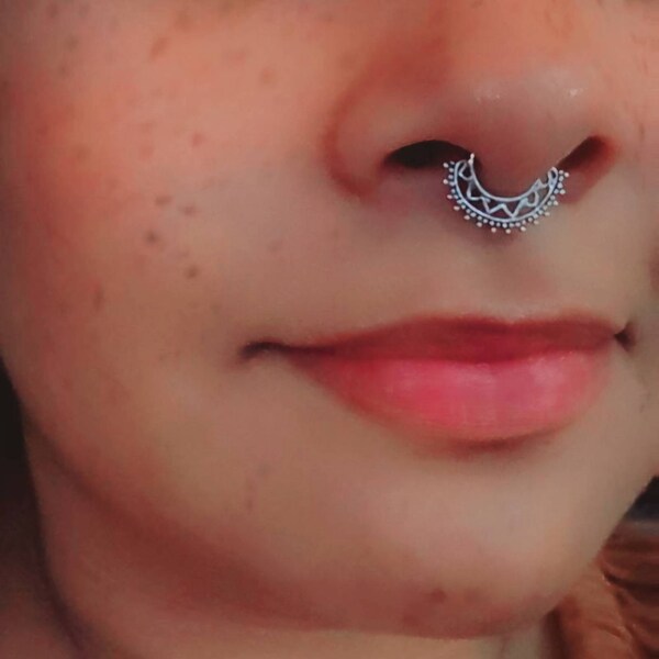 Silver 6mm Septum Ring, Dainty Septum Hoop, Small Septum Ring, Silver ...