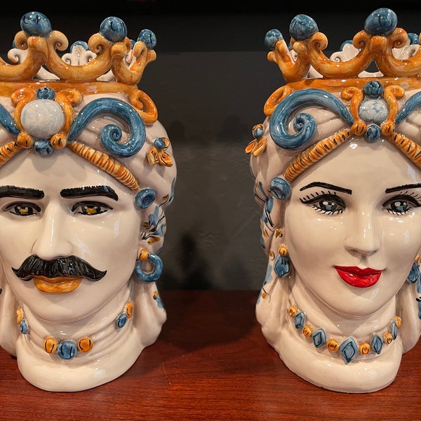 Sicilian Heads Vase - Moorish Head, Made in Italy Caltagirone Moorish ...