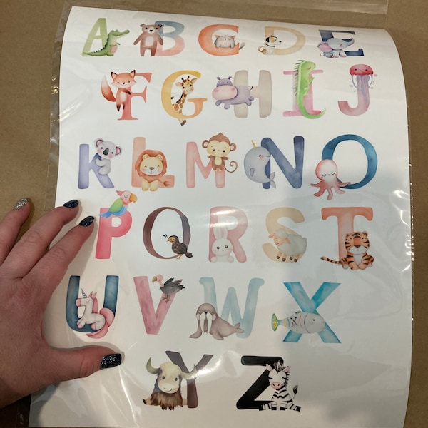 Animal Alphabet Poster, ABC Print, Safari Nursery Decor, Jungle Baby ...