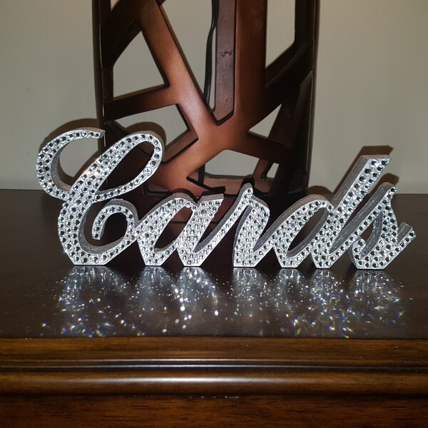 Swarovski Crystal "cards" Sign, Wedding Signs, Rhinestone Cards Sign ...