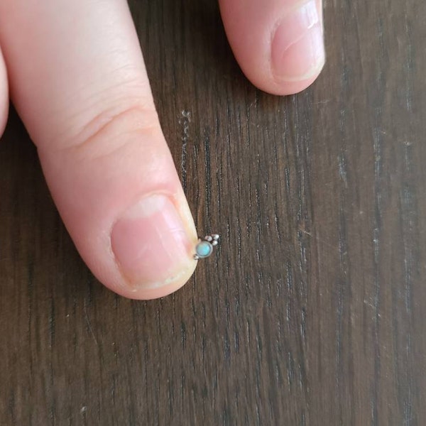 Opal Nose Stud Ring Surgical Steel, Nose Pin, Nose Earring, Nose Screw ...