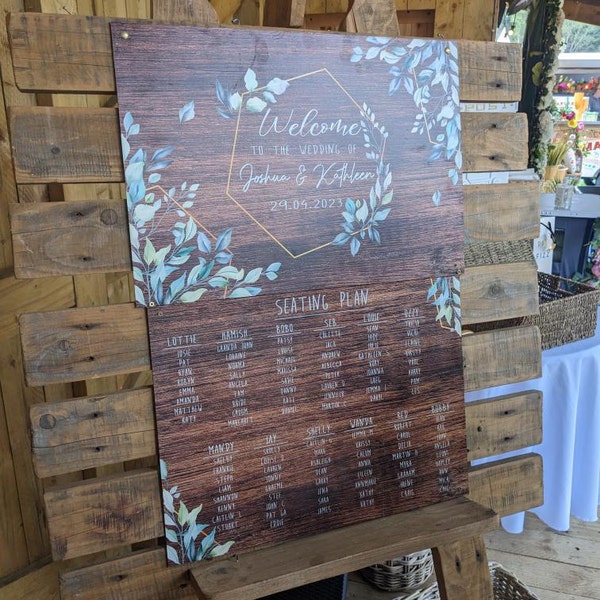 Rustic Wedding Table Plan Sign | Wedding Seating Plan - Etsy UK