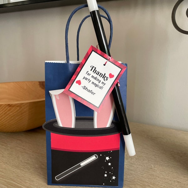 Magician Favor Bag - Magic Thank You Tag - Magical Party Bag - Magic ...
