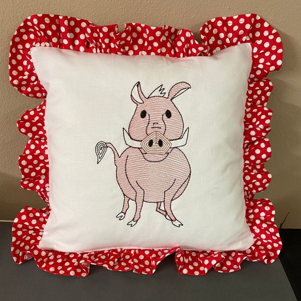 Vintage Light Fill Razorback Embroidery Design, Vintage Stitch ...