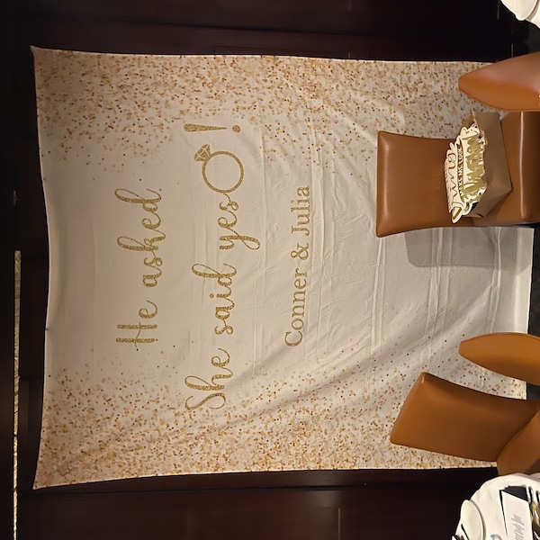 She Said Yes Engagement Banner Marry Me Backdrop Engagement Signs He ...