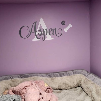 Personalized Dog Wall Decal Dog Name Sticker Dog Name Sign Custom Name ...
