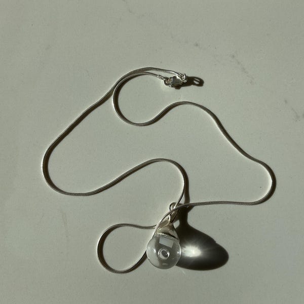 Sterling Silver Glass Ball Pendant With Loop Caps (christmas Ornament ...