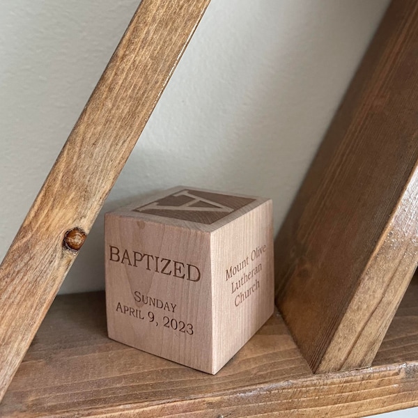 Personalized Baby Baptism, Dedication, or Christening Wooden Block ...