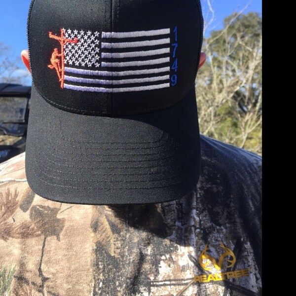Any Colors, Lineman Flag Embroidered Hat, Lineman Baseball Cap, Lineman ...