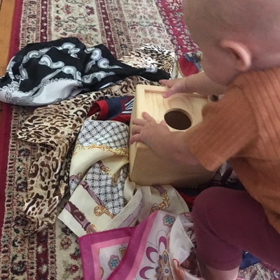 Classic Pine Wood Scarf Pull Box for Babies - Etsy