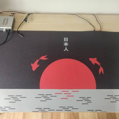 Minimal Japanese Art Desk Mat, Desk Mat Extra Large, Japanese Koi Fish ...