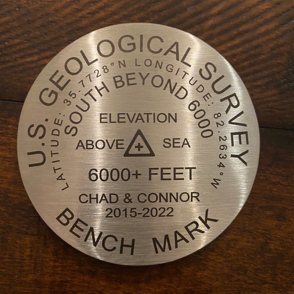 Brass Engraved Benchmark - Etsy