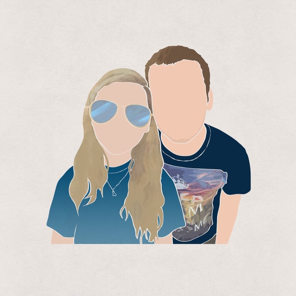 Custom Friends Portrait , Digital Illustration of Best Friends ...