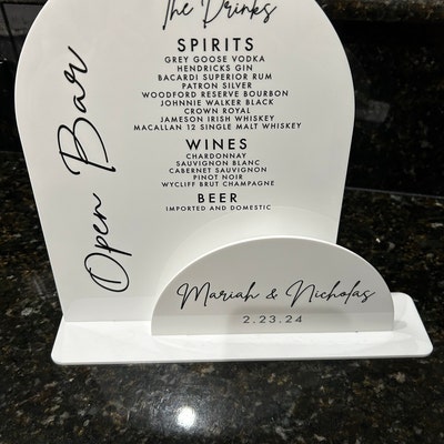 INSTANT DOWNLOAD Bar Menu Sign, Signature Drink Bar Menu, Wedding Bar ...