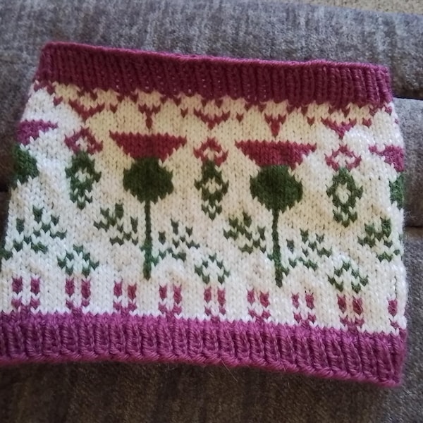 Forest Tree Cowl Knitting Pattern, Nature-inspired Colorwork Neck ...