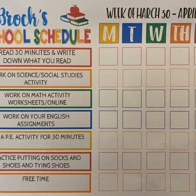Printable Home School Schedule, Daily Subject Checklist, Homework ...