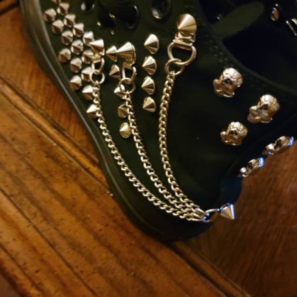 Genuine CONVERSE CHUCK 70 VINTAGE Pink With Studs & Chains Sneakers ...