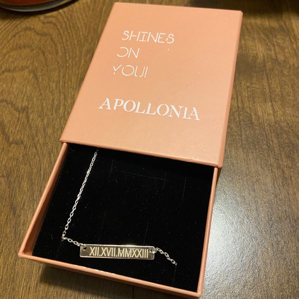 14K Gold Custom Coordinate Necklace, Personalized Coordinate | Engraved ...