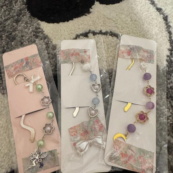 Metal Bookmarks II Dangling Beaded Bookmark Gift Idea Charm Booktok ...