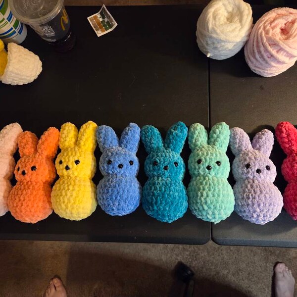No Sew Easter Peep Bunny Crochet Pattern - Free Keychain Peep Pattern ...