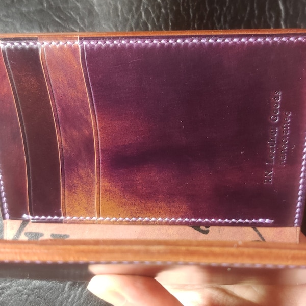Green Horween Shell Cordovan Leather Wallet - Handmade Wallet, Brown ...