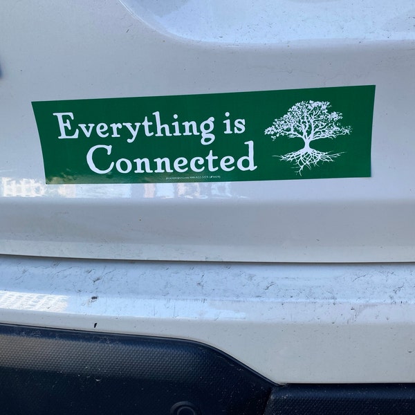 Environmental Bumper Sticker - Everything is Connected - Bumper Sticker ...