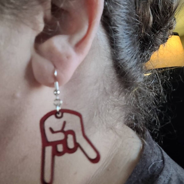 Upside Down, Inverted Horns Hand Earrings - Etsy