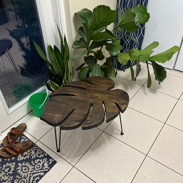 Monstera Leaf Table, Plant Table, Side Table , Coffee Table , Plant ...