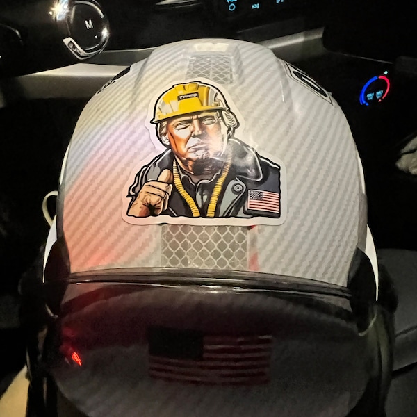 Donald Trump Hard Hat Sticker - Construction Work Sticker - Blue Collar ...