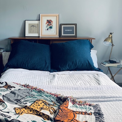 Into the Jungle Mini Blanket Colorful Cotton Throw With Wild Animals ...