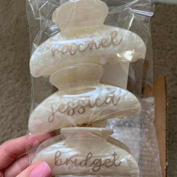 Personalized Hair Claw, Custom Hair Claw, Bridesmaid Gift Wedding Gift ...