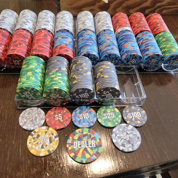 Stained-glass Rainbow Ceramic Poker Chips Genesis Founders Set - Etsy