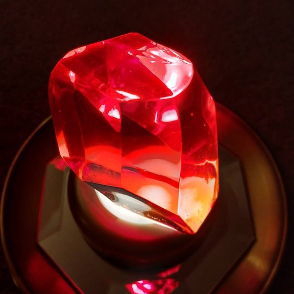 Large Fire Gem / Red Resin Paperweight / Red Crystal Paperweight ...
