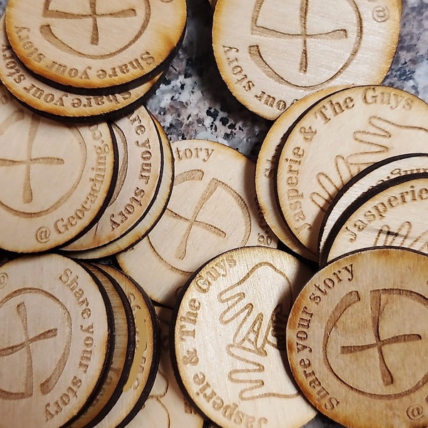 25x Custom Wooden Nickel Geocoin Tokens | Geocaching Laser Engraved ... 25x Custom Wooden Nickel Geocoin Tokens | Geocaching Laser Engraved ...