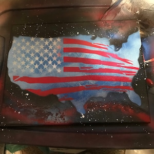 American Flag Stencil Distressed Flag Stencil Tattered Flag Torn Flag ...