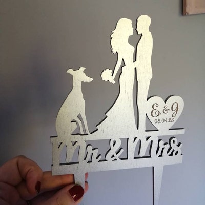Italian Greyhound Bride and Groom Cake Topper With Grey Hound Dog ...