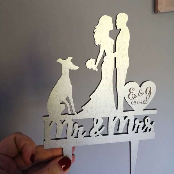 Italian Greyhound Bride and Groom Cake Topper With Grey Hound Dog ...